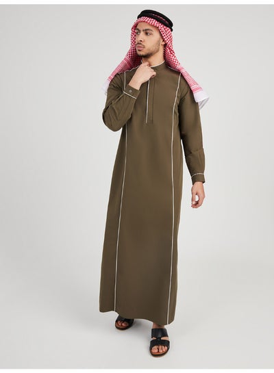 Side Pocket Detail Kandora Olive price in Saudi Arabia | Noon Saudi ...