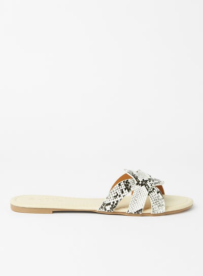 Animal Skin Pattern Flat Sandals White price in Saudi Arabia | Noon ...