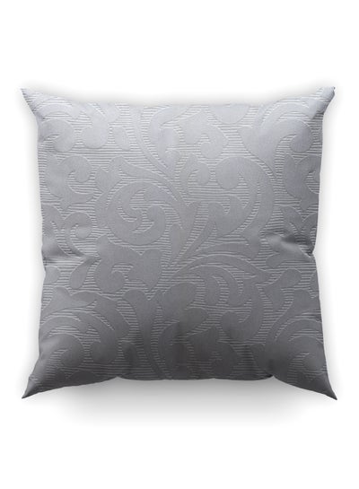 Embossed Square Filled Cushion With Removable Filler Grey 45 x 45 x 3cm ...