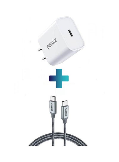 سعر شاحن جداري مع كابل من Usb C إلى Usb C أبيض فى مصر نون مصر كان بكام