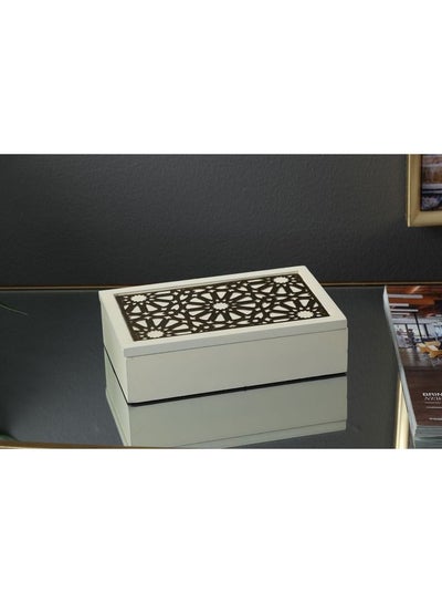 Mashrabiya Mesh Rectangle Box Beige/Brown 13x5x20cm price in UAE | Noon ...