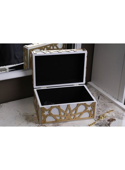 Mashrabiya Rectangular Storage Box Gold 16x12x25cm price in UAE | Noon ...