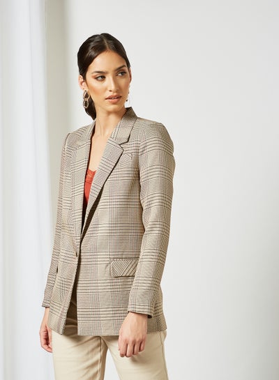 Checkered Blazer Beige price in UAE | Noon UAE | kanbkam