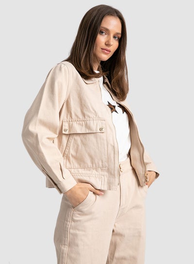 سعر Oversized Pocket Jacket Beige فى مصر | نون مصر | كان بكام