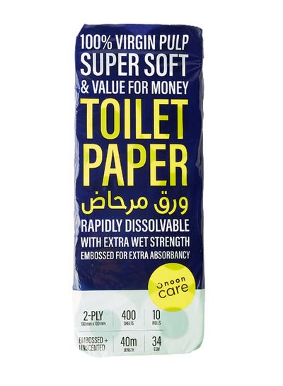 Pack Of 10, 400 Sheets, 2 Ply, Toilet Paper Roll White 40meter price in ...