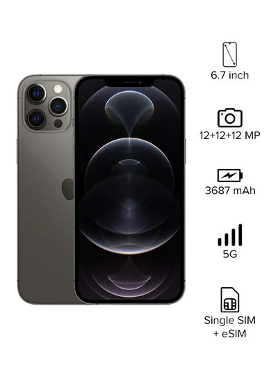 سعر آيفون 12 برو ماكس مع فيس تايم سعة 128 جيجابايت يدعم 5g رصاصي داكن