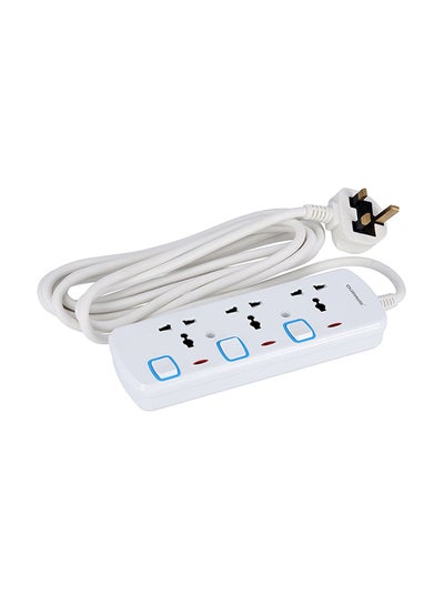 3 Way Power Extension Cord Socket White price in UAE | Noon UAE | kanbkam