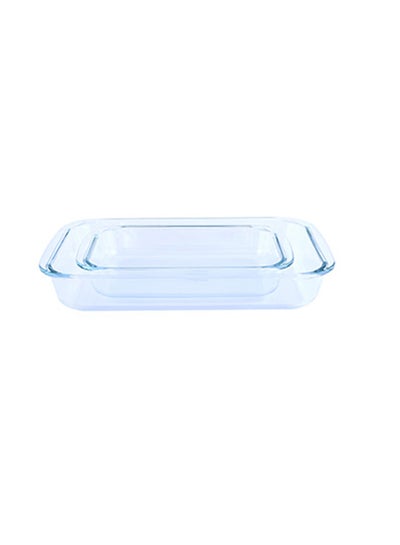 2-Piece Microwave Baking Tray Set Clear standard price in UAE | Noon ...
