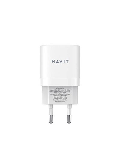 سعر HAVIT UC30 Wall Charger 33W Dual Ports( PD 30W,USB-A 18W) Support (PPS/PD3.0),EU أبيض فى مصر ...