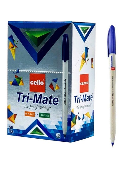 Pack Of 50 Tri-Mate Ballpoint Pen Blue price in UAE | Noon UAE | kanbkam