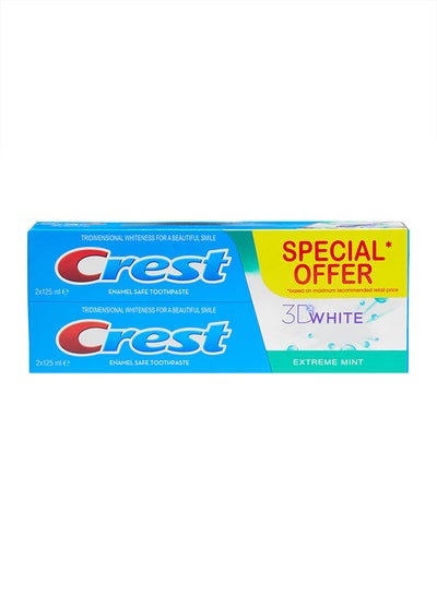 3D White Extreme Mint Toothpaste 125ml Pack of 2 price in UAE | Noon ...