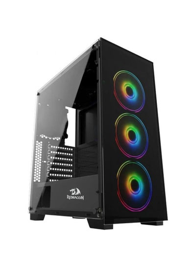 سعر GC 618 PC Gaming Case - 3x 120mm Fans - 600W Power Supply, 4mm Tempered Glass Front and Left ...